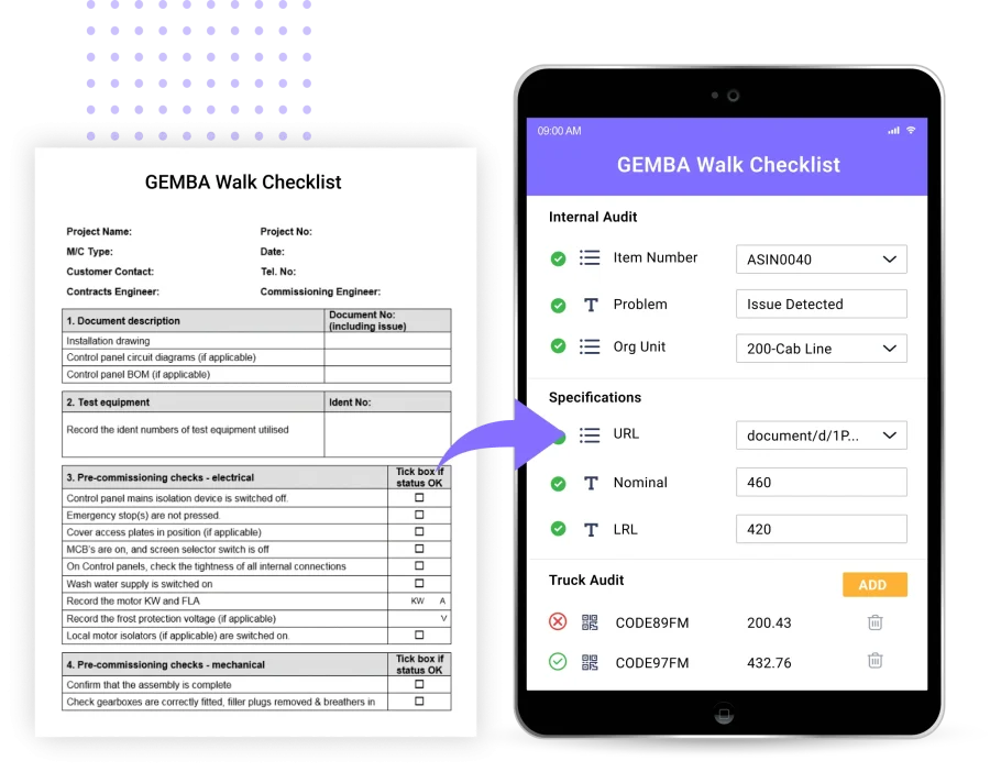 Convert your Gemba Walk Checklist into a Mobile App