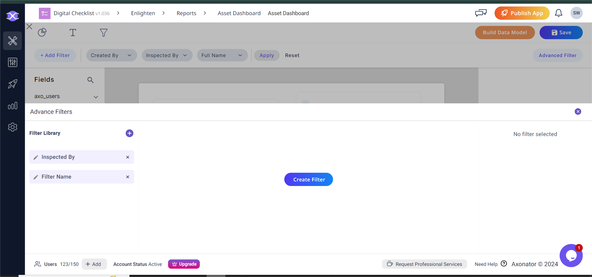 How to use advance filters in charts?